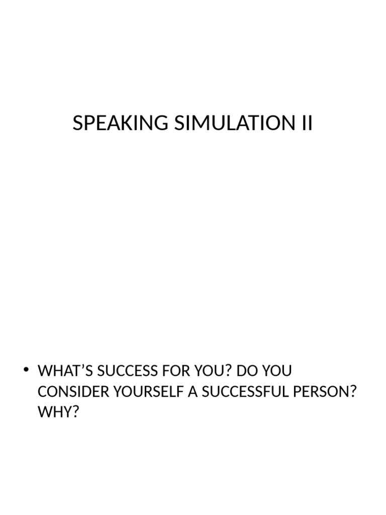 Speaking Simulation Ii | PDF