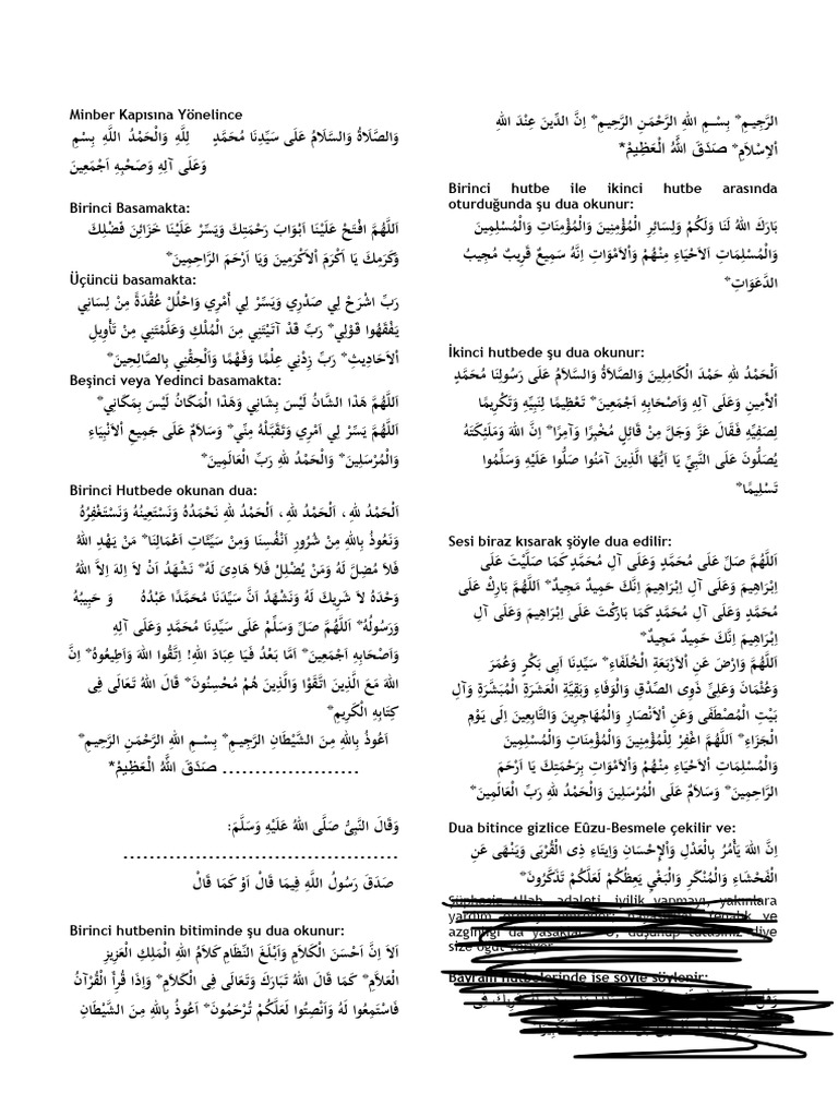 Cuma Hutbe Duaları - 02534979 2d3a 4f66 9dce Ce04df0e6100 | PDF
