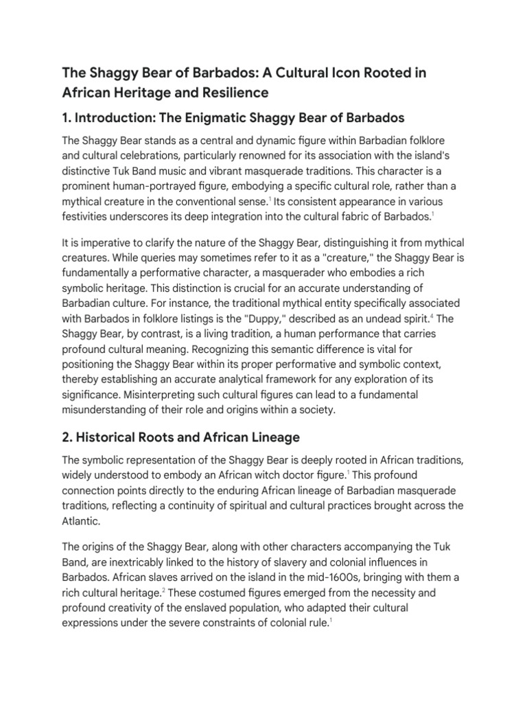 Bajan Shaggy Bear Information | PDF | Barbados