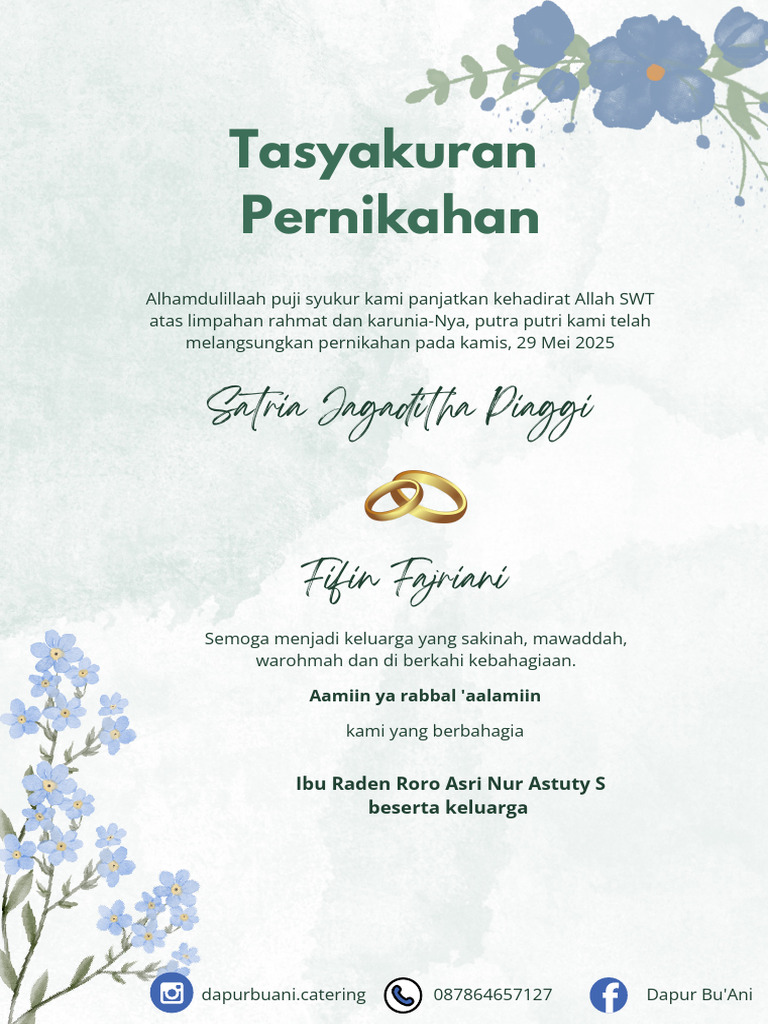 Hijau Cat Air Bunga Estetik Modern Tasyakuran Pernikahan Dokumen A4 - 20250530 - 124124 - 0000 | PDF