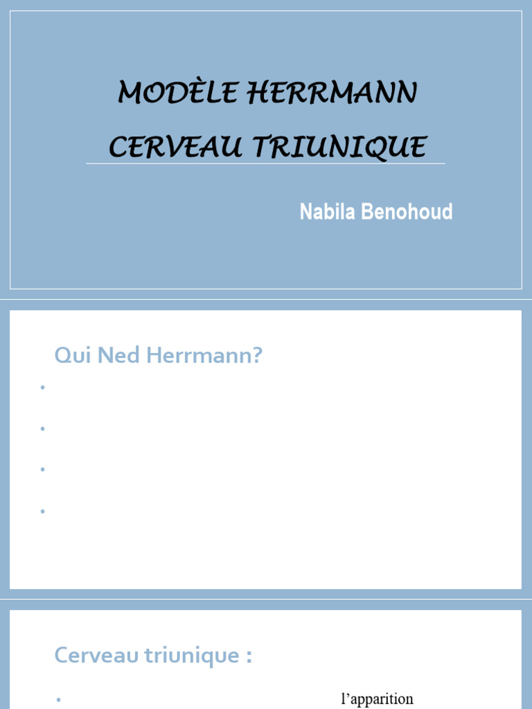 Modèle Herrmann et Cerveau Triunique | PDF | Neuroscience | Psychologie