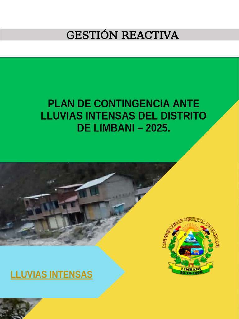 Plan de Contingencia Ante Lluvias Intensas Del Distrito de Limbani ...