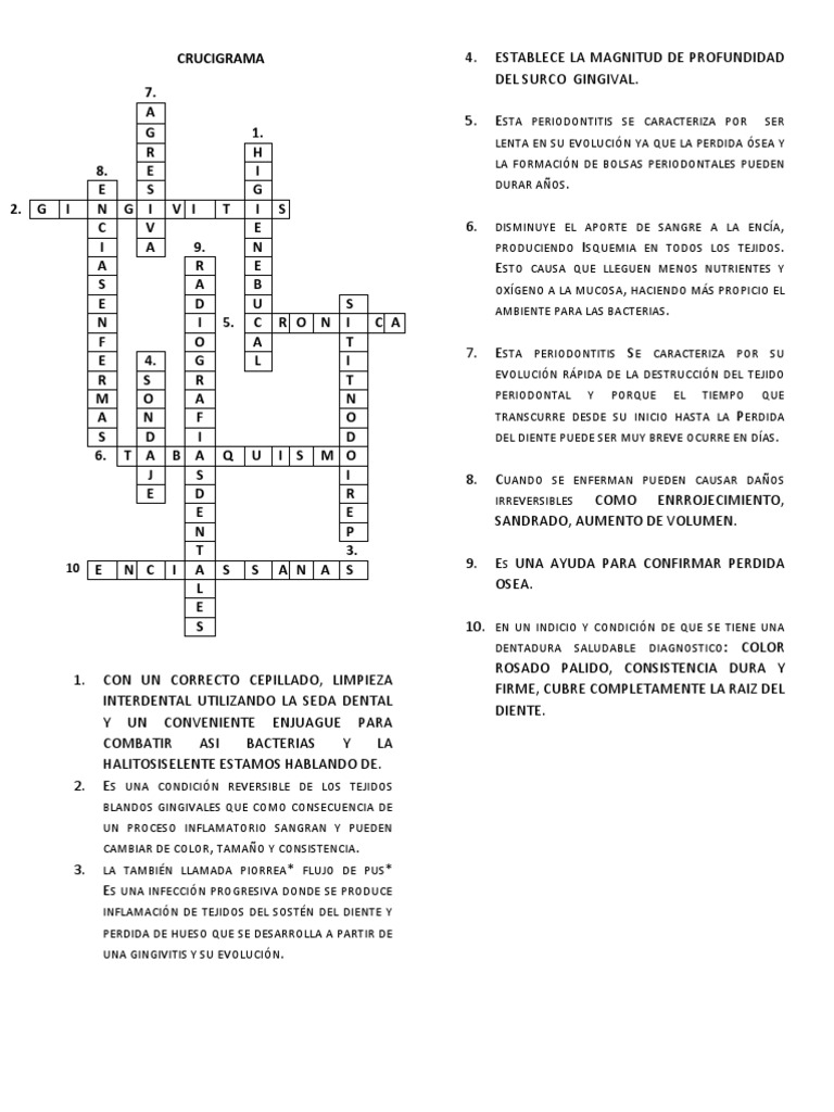 Crucigrama FINAL | PDF | Epidemiología | Ciencias de la Salud