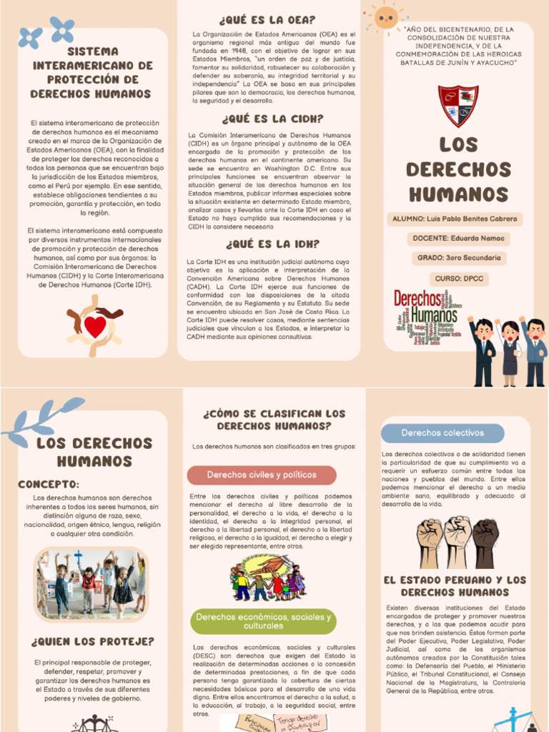 TRIPTICO DERECHOS HUMANOS | PDF