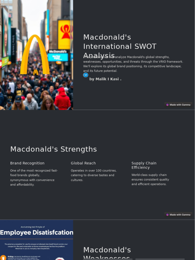 Macdonalds International SWOT Analysis Ibbbbrar Kasiuuu | PDF | Brand ...