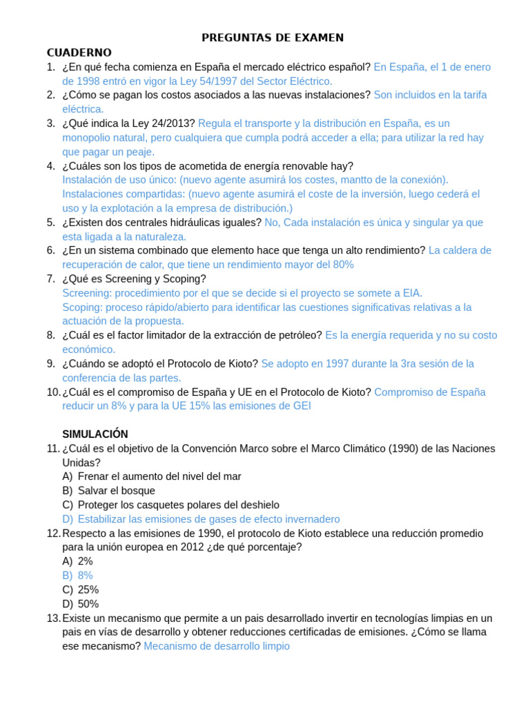 Preguntas Clase... Examen! | PDF | Protocolo de Kyoto | Efecto invernadero