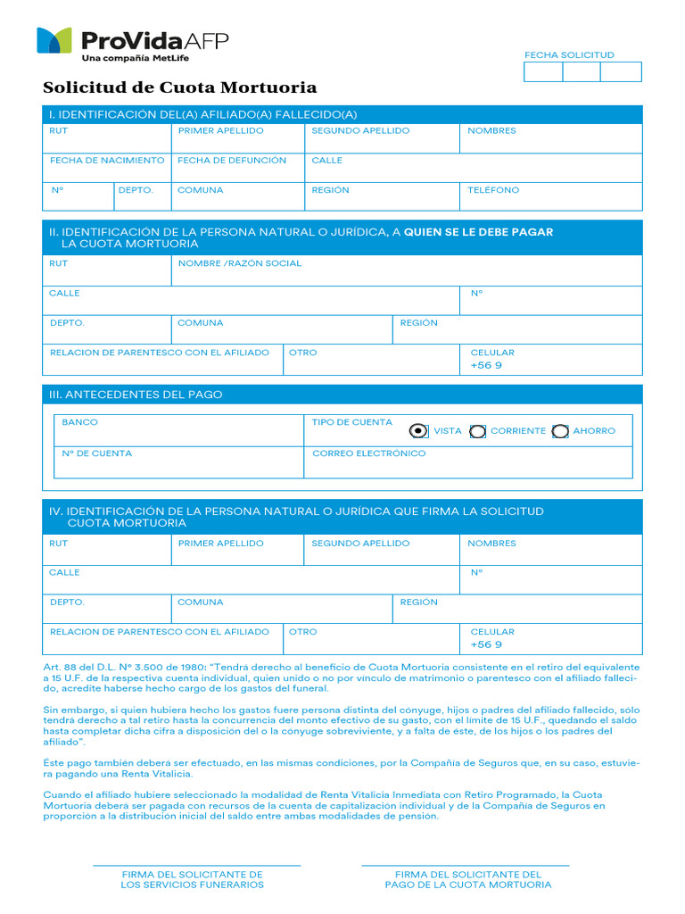 Formulario Provida | PDF