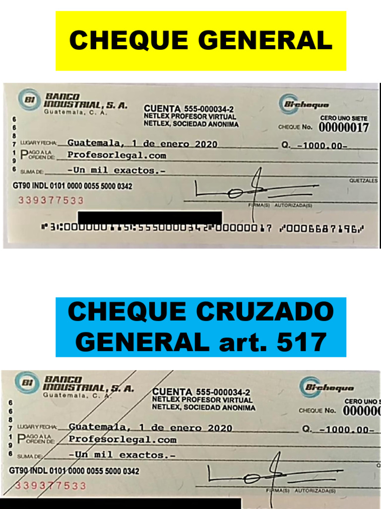 Tipos de Cheques en Guatemala | PDF