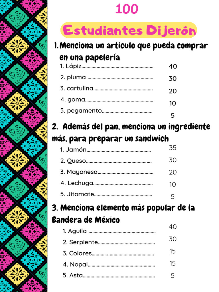 Preguntas de "100 mexicanos dijeron" | PDF | México