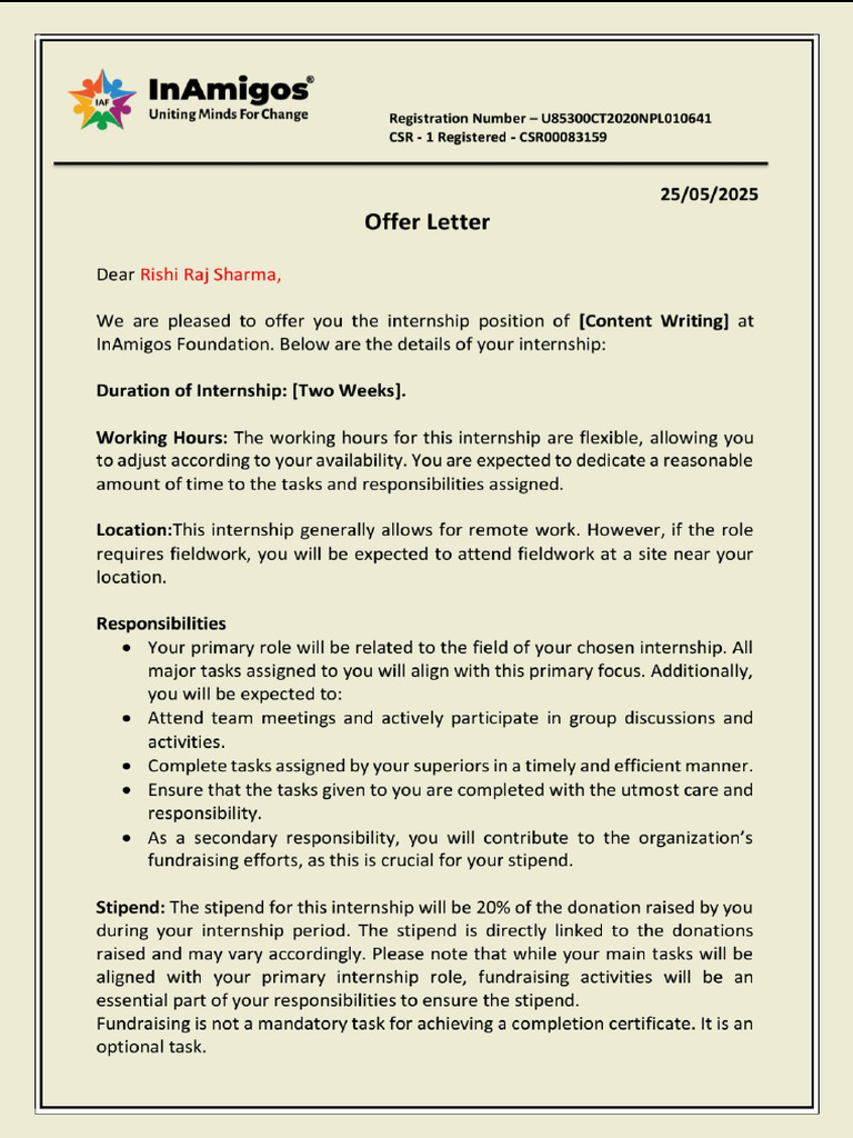 Job Letter | PDF