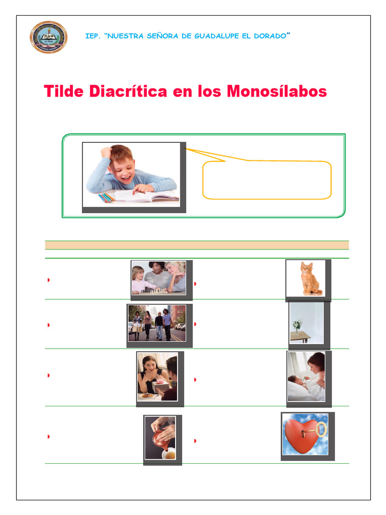 Tilde Diacrítica en Los Monosílabos | PDF | Adjetivo | Pronombre