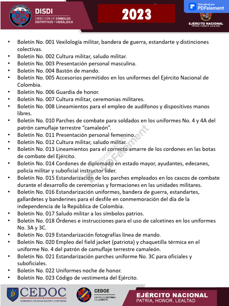 BOLETINES DISDI 2023-H Compendio Boletínes | PDF | Bandera | Militar