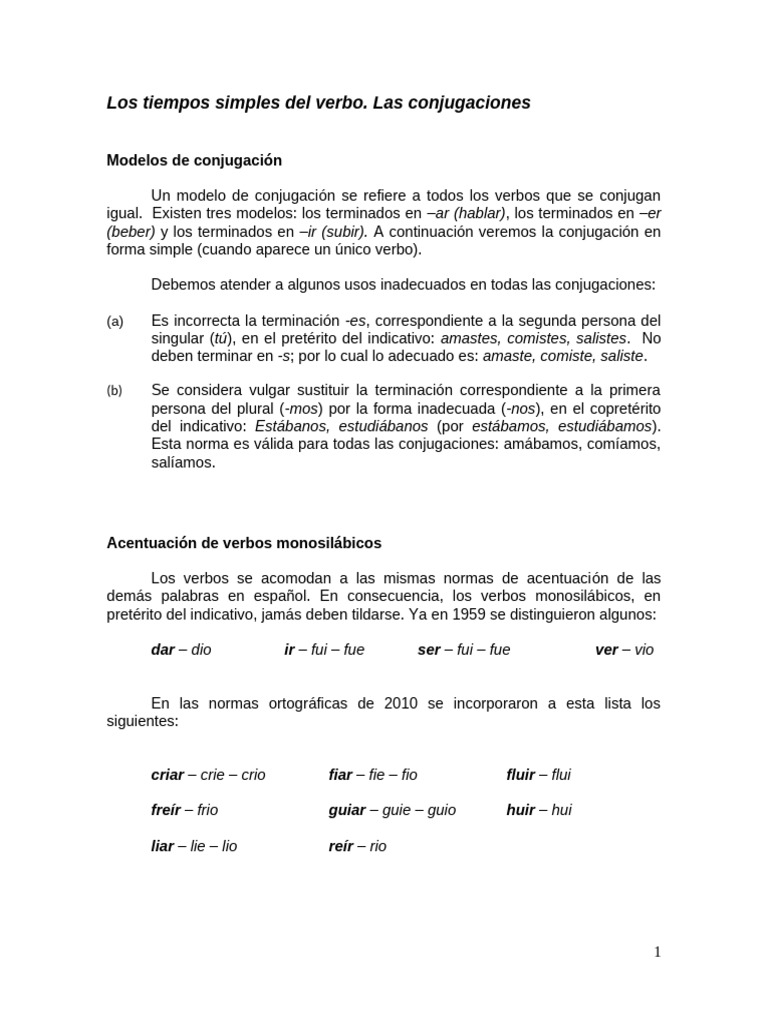 Verbos de la Primera Conjugación | PDF | Verbo | Lingüística