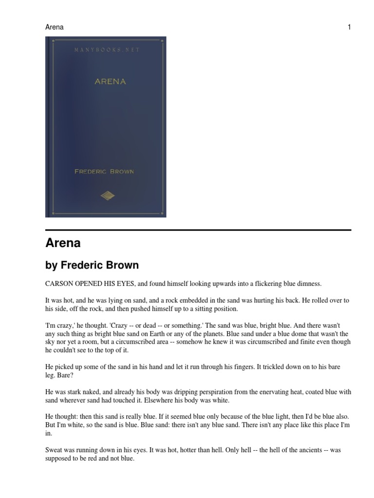 Arena: by Frederic Brown | PDF | Planets | Mind