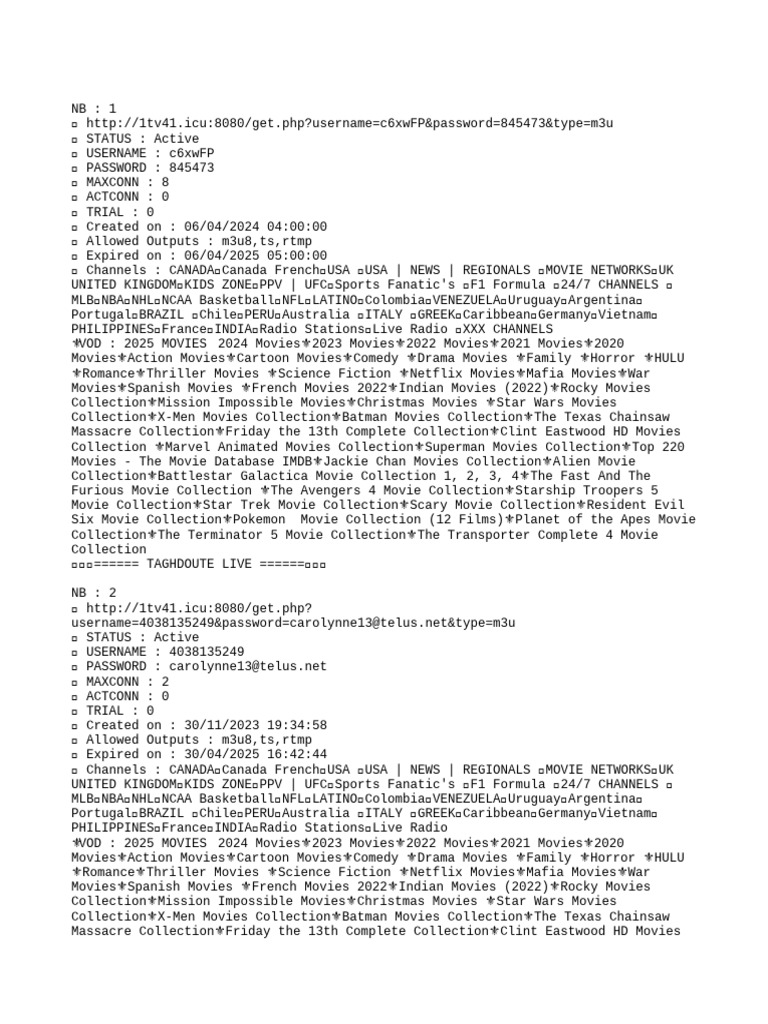 Xtream Iptv 25 - 03 - 2025 | PDF | Latin America | Arab World