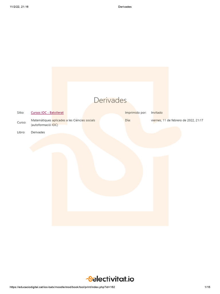 Derivades Selectivitat | PDF