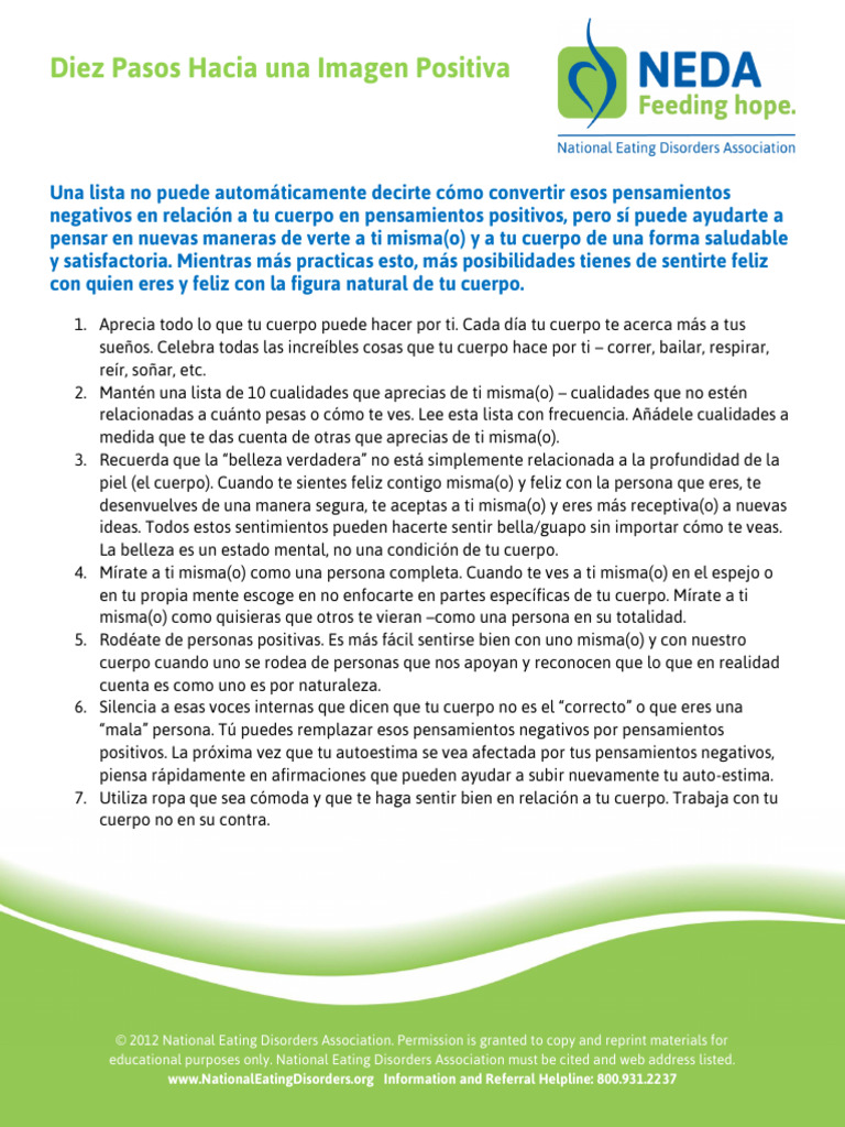 Diez Pasos Hacia Una Imagen Positiva | PDF