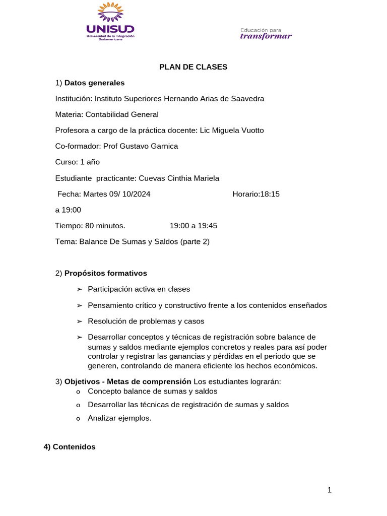 Plan de Clases. | PDF