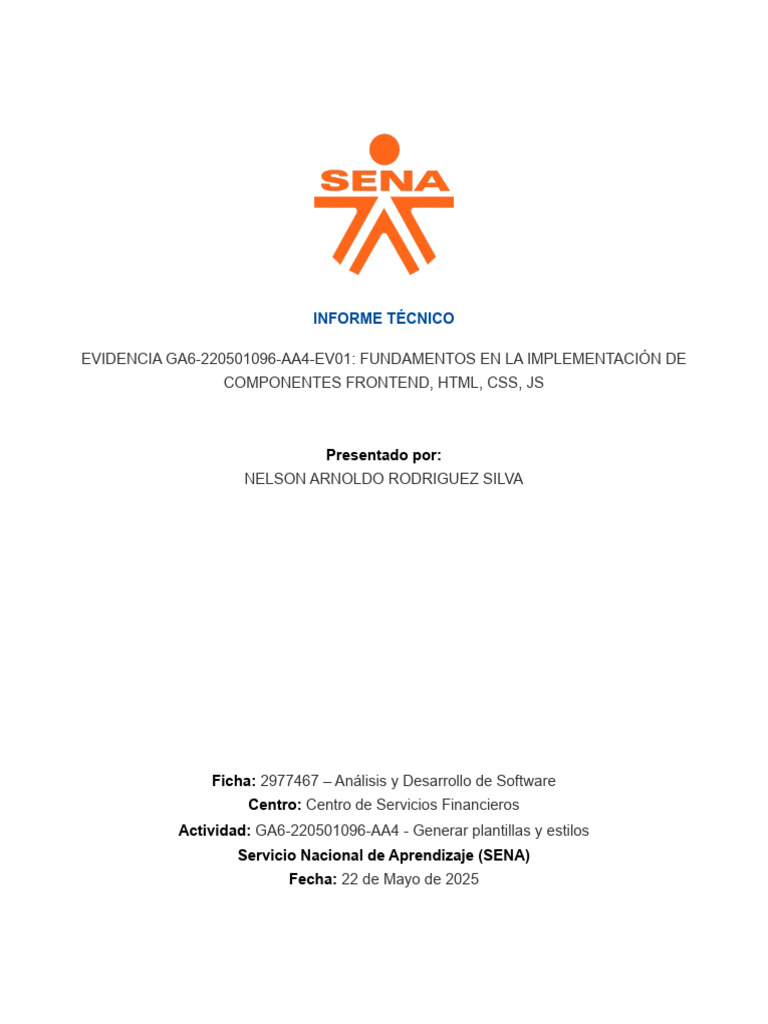 GA6-220501096-AA4-EV01 - Front-End, HTML, CSS, JS | PDF | HTML | Red mundial