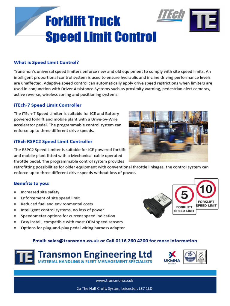Transmon-Forklift-Speed-Limit-Control-Brochure | PDF
