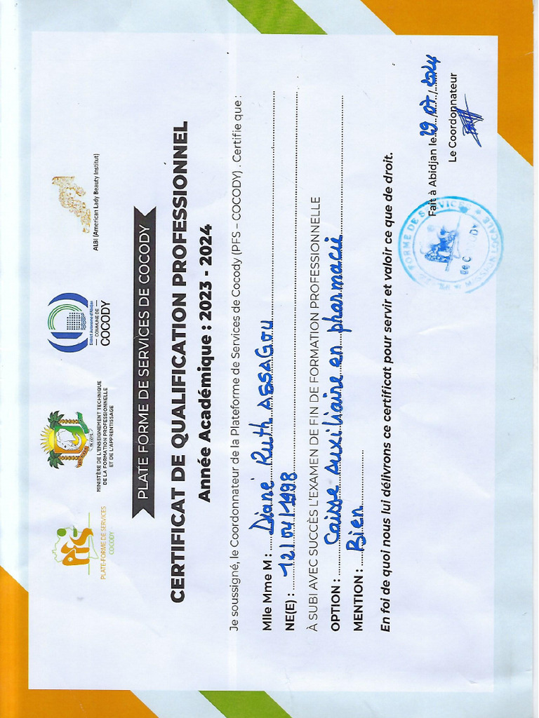 Certificat de Qualification | PDF