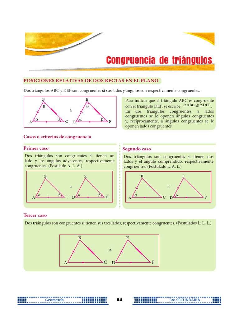 Congruencia de Triangulos | PDF | Triángulo | Geometría euclidiana