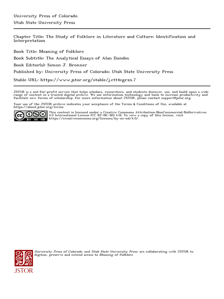 Folklore Study in Literature and Culture | PDF | Folklore