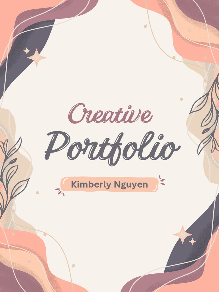 Peach Purple Aesthetic Abstract Portfolio Cover Page A4 Document ...