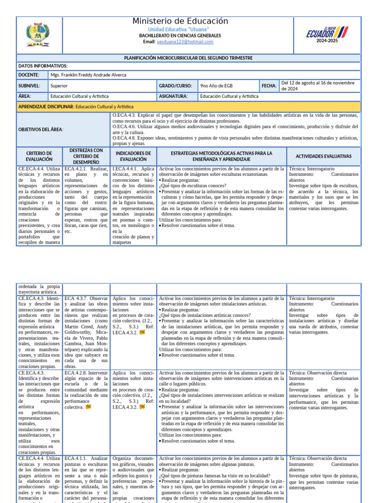9NO.ECA | PDF | Aprendizaje | Cuestionario
