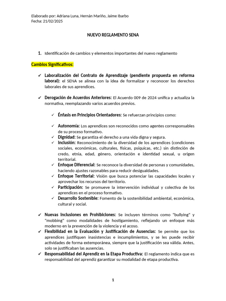 Nuevo Reglamento Sena | PDF | Debido al proceso | Invalidez