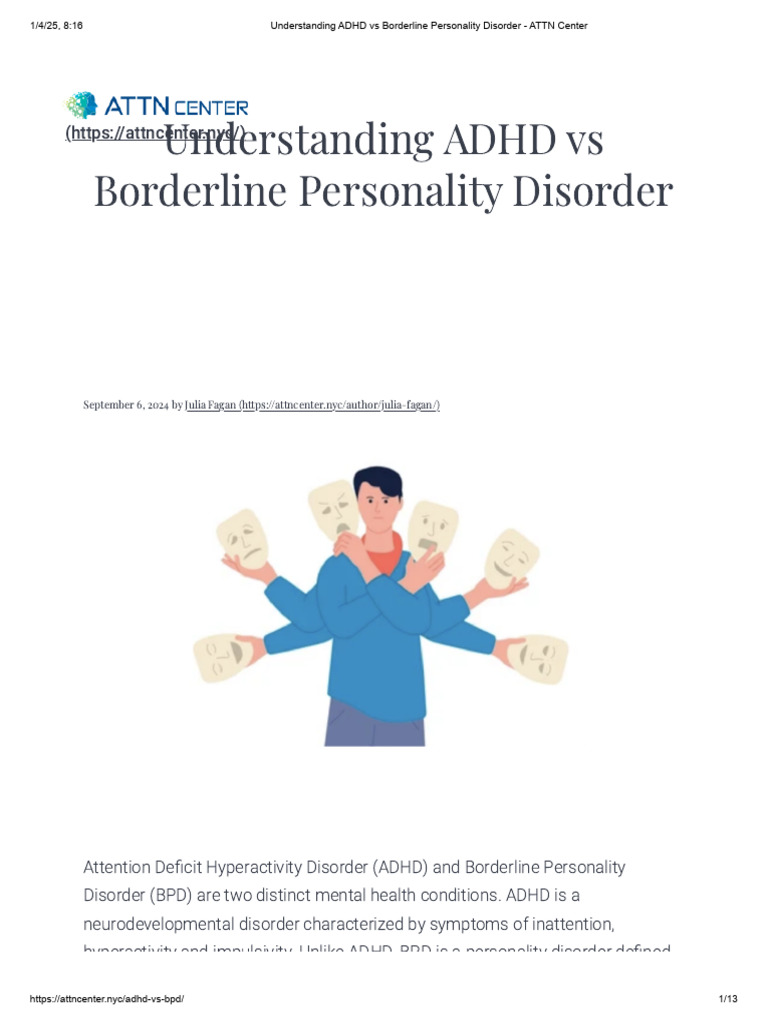 Understanding ADHD Vs Borderline Personality Disorder - ATTN Center ...