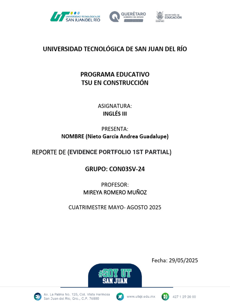 Evidence Portfolio 1st Partial | PDF