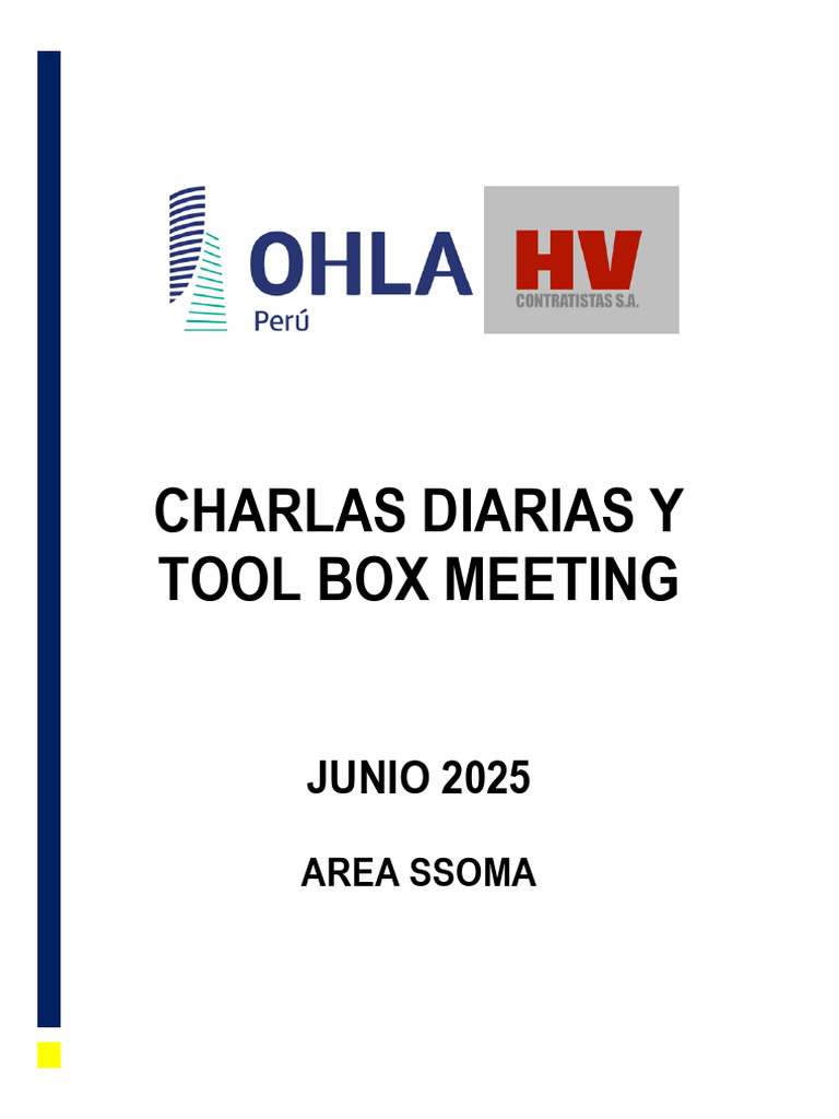 Charlas Diarias y Tool Box Meeting - Junio 2025 | PDF | Tuberculosis | Seguridad y salud ocupacional