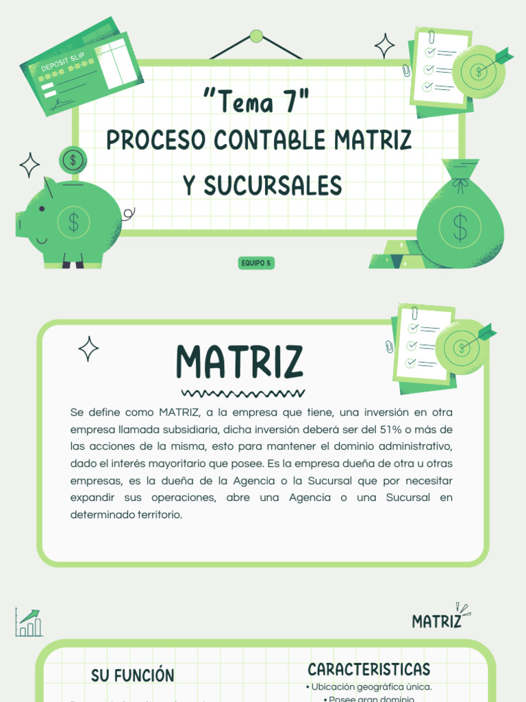 Matriz y Sucursales Eq5 | PDF | Contabilidad | Economias