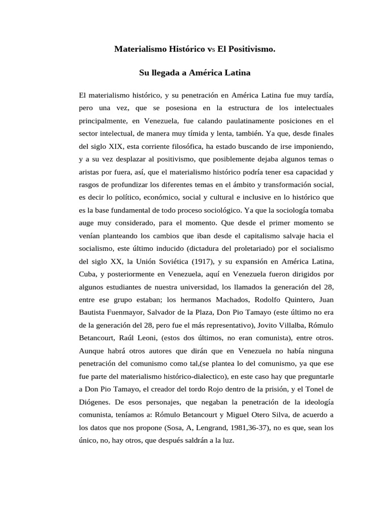 Documento 39 Materialismo Histórico. Materialismo Historico | PDF | Materialismo | Dialéctico
