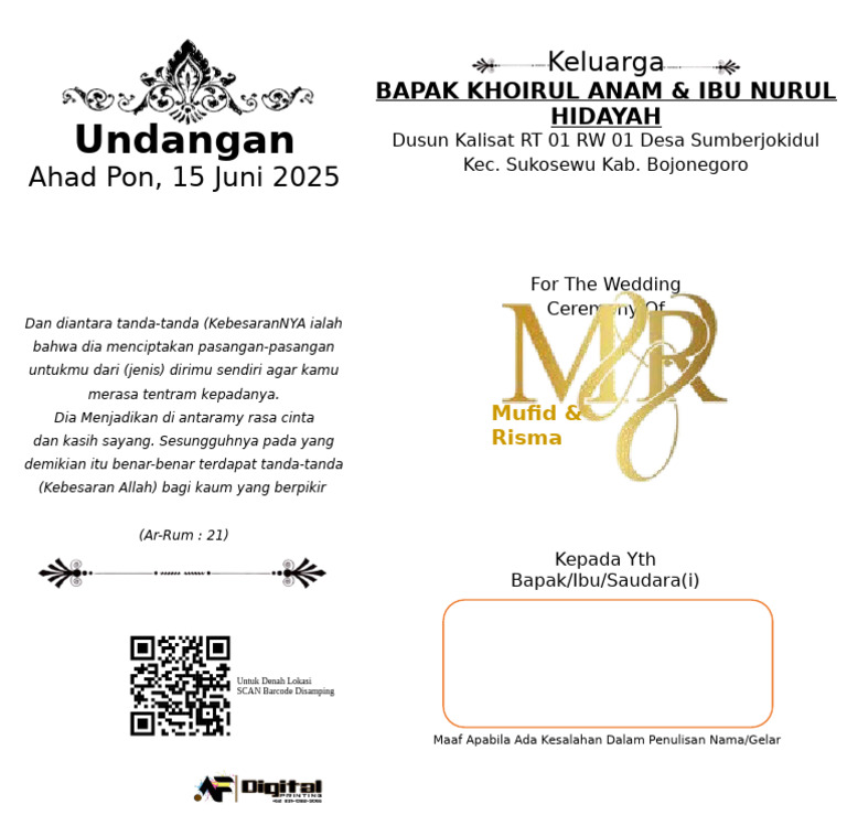 Undangan Depan | PDF