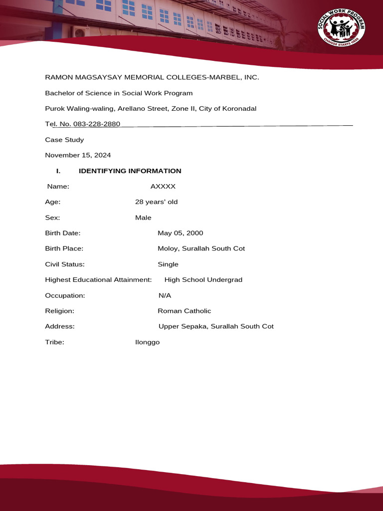 Alberto Social Case Study Final | PDF | Self Esteem | Psychological Trauma