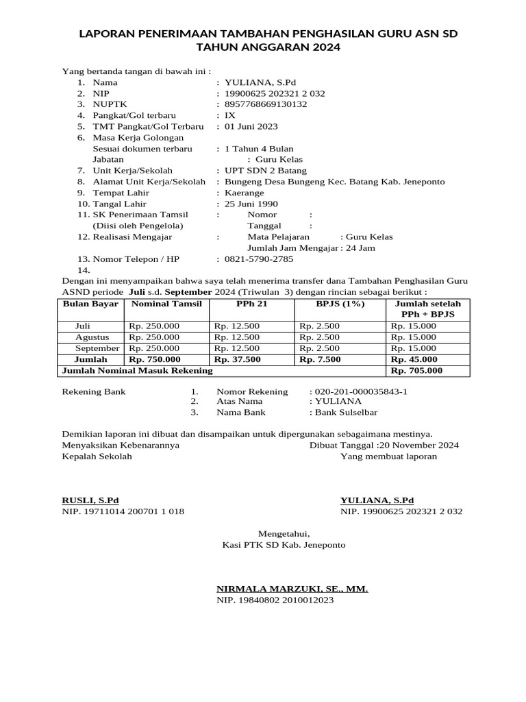 Format Laporan Realisasi Nonse Triwulan 3 Tahun 2024 | PDF