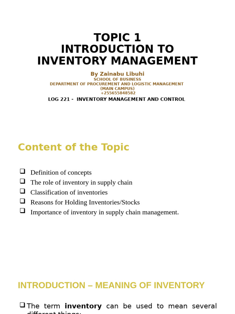 Introduction to Inventory Management | PDF | Inventory | Demand