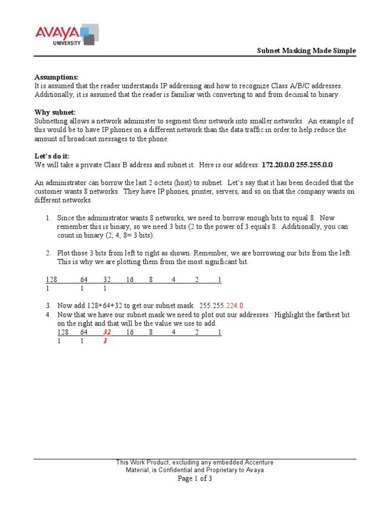 Subnet Masking Made Simple | PDF | Ip Address | Communications Protocols