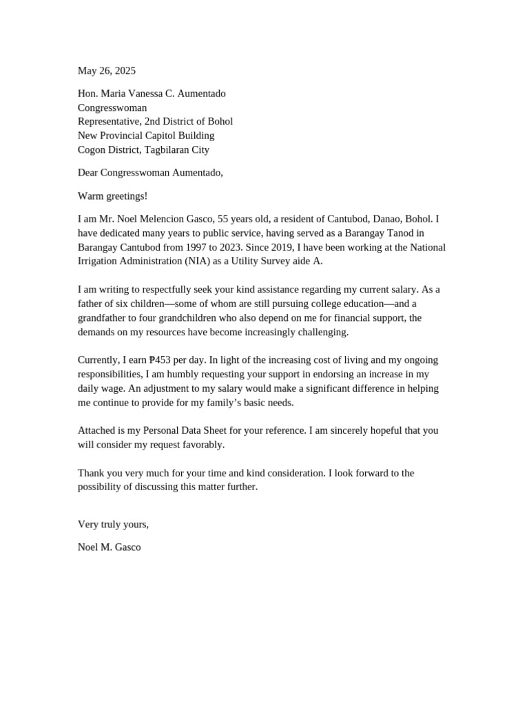 Salary Increase Request Letter | PDF