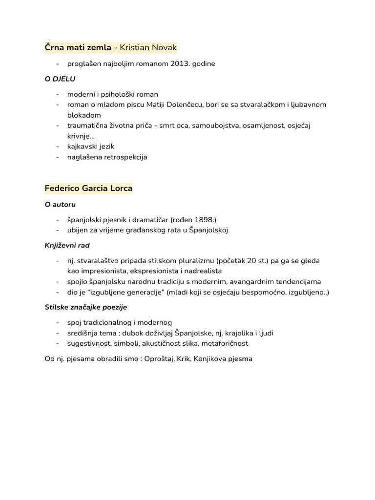 Ponavljanje Iz Hrvatskog Djela | PDF