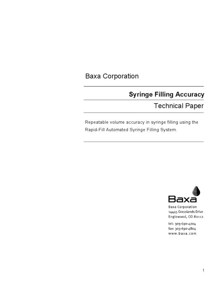 Syringe Filling Accuracy | PDF | Syringe | Accuracy And Precision