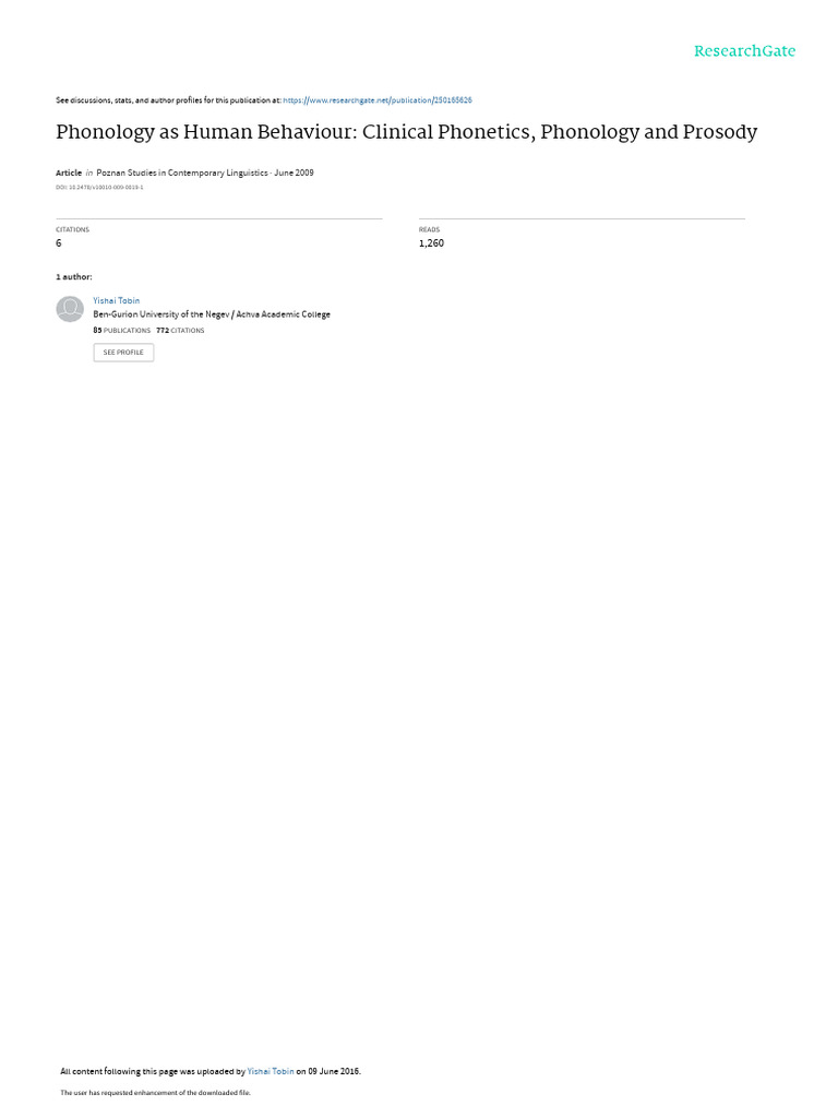 Phonology As Human Behaviour Clinical Phonetics PH | PDF | Phonology ...