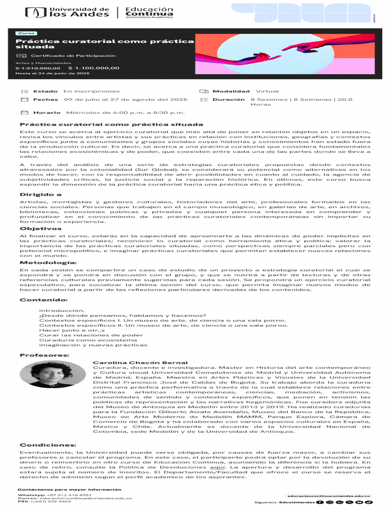 Practica Curatorial Como Practica Situada | PDF