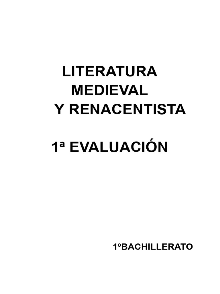 Literatura Medieval y Renacentista en España | PDF | Poesía épica ...