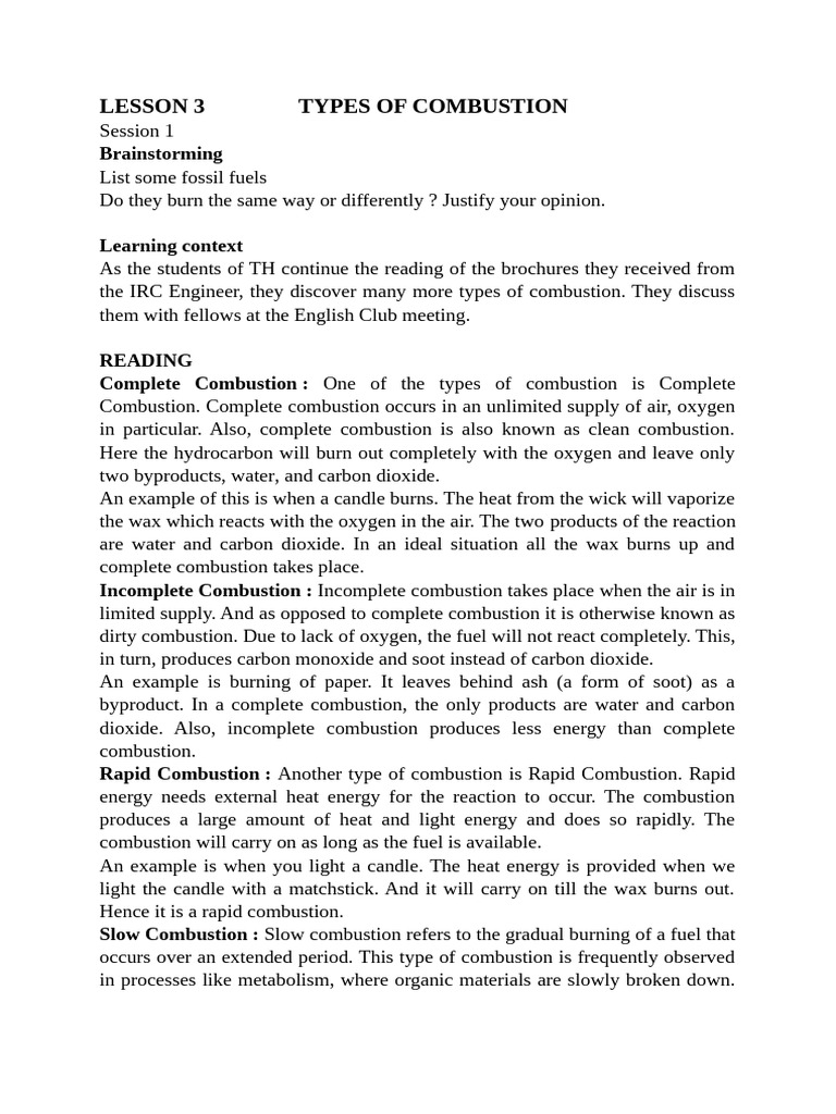 Types of Combustion Explained | PDF | Combustion | Industrial Processes