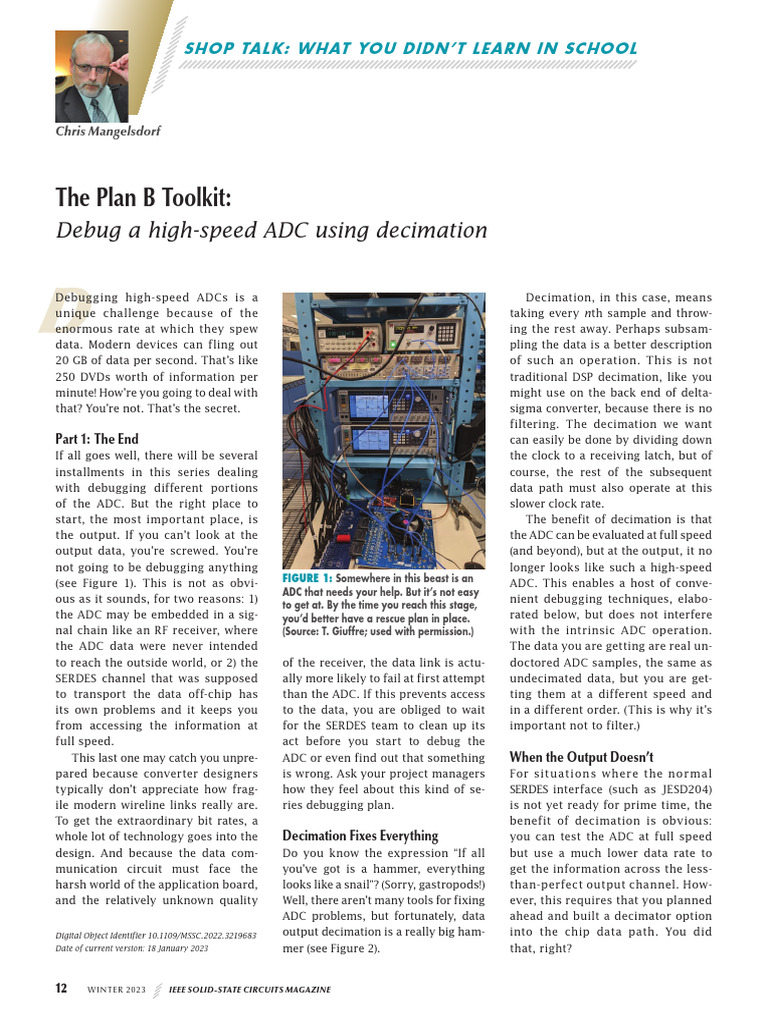The Plan B Toolkit Debug A High-Speed ADC Using Decimation Shop Talk What You Didnt Learn in ...