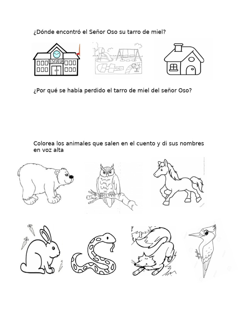 Dónde Encontró El Señor Oso Su Tarro de Miel | PDF