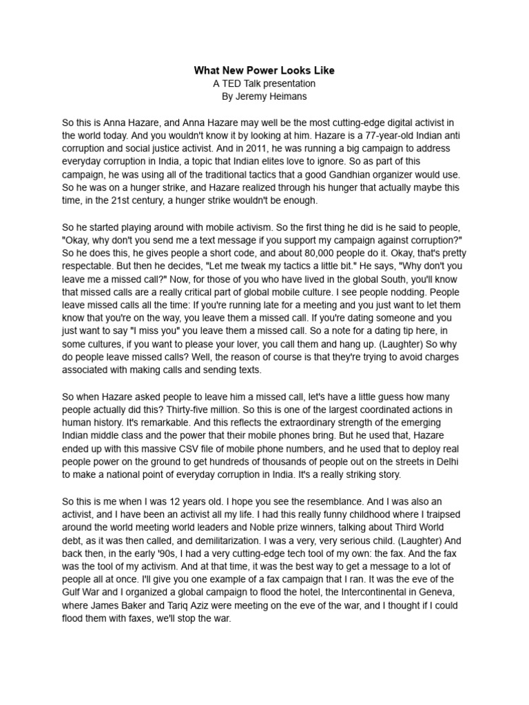 What New Power Looks Like | PDF